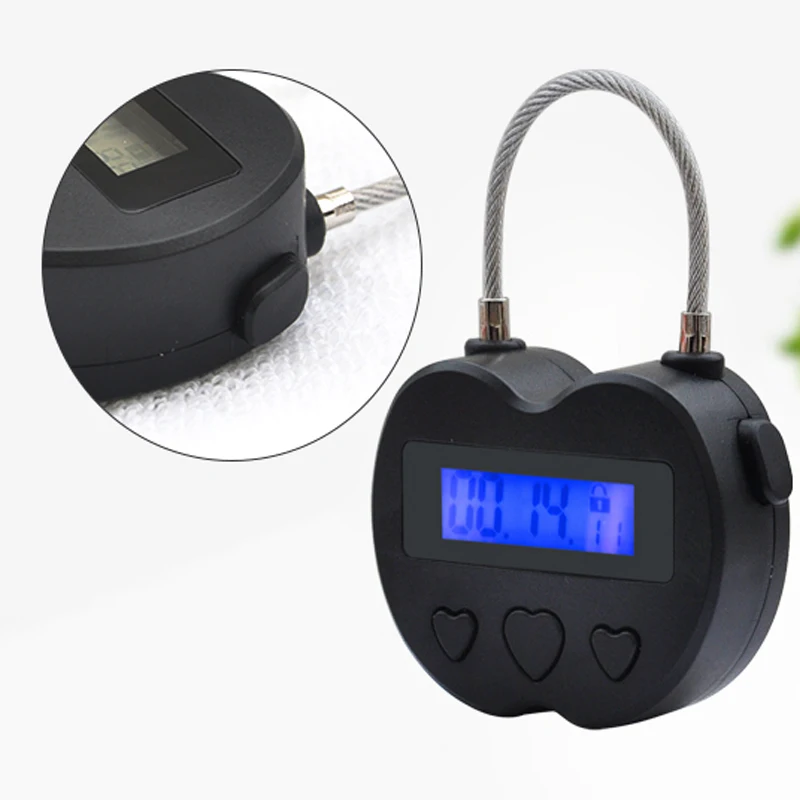 Heart-shaped Time Lock Fetish Handcuffs Mouth Gag Timer Bdsm Bondage ...