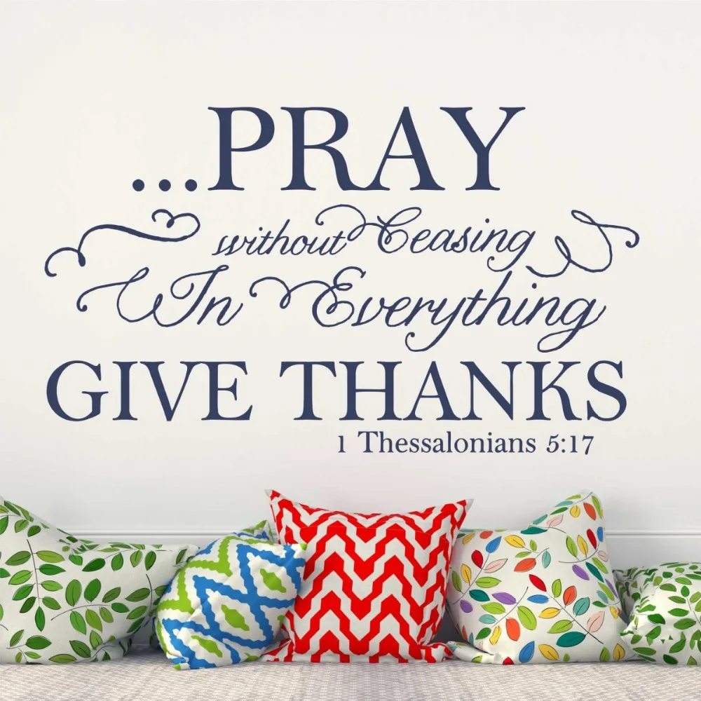Aliexpress.com : Buy Wall Decal Quotes 1 Thessalonians 5:17 Pray ...