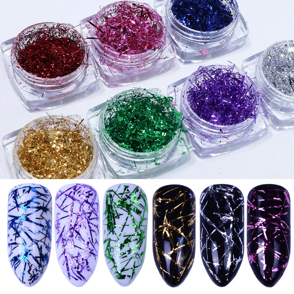 7Box 0.2g Platinum Foil Purple Gold Pink Red Flakes Pigment Mirror ...