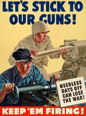 Let's Stick to our Guns! WWII WW2 Propaganda Poster Vintage Retro ...