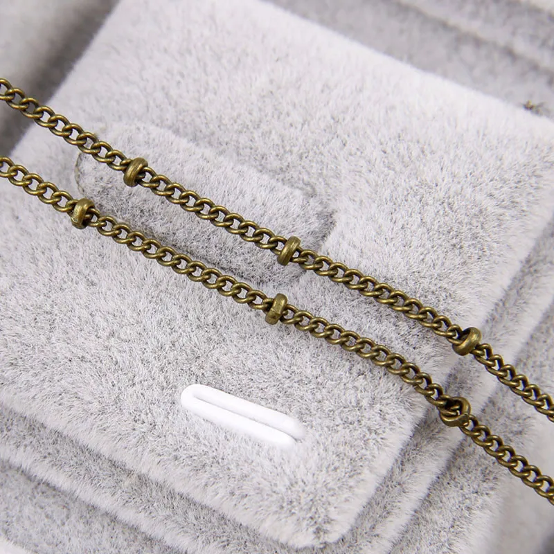 2.3mm 2m/lot Iron Metal Bronze Necklace Chains Twisted Link Extension ...