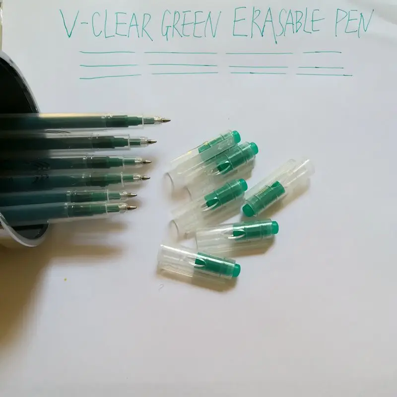 STYLO,6 Green Refill--stylo Gel à encre verte effaçable, classique ...
