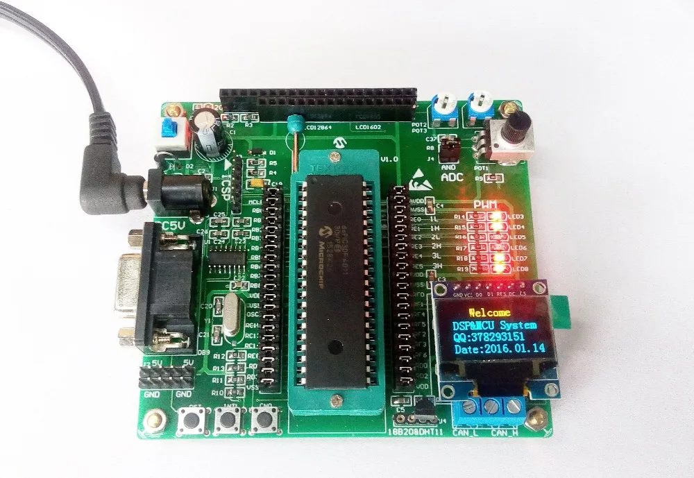 DsPIC NEW board dsPIC experimental board DSP system board dsPIC 30F4011 ...