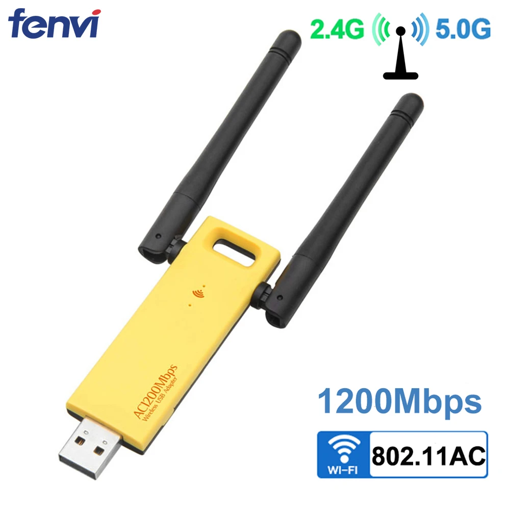 Dual Band 1200Mbps Wireless USB 3.0 Realtek RTL8812AU Wifi Adapter 2.4G ...