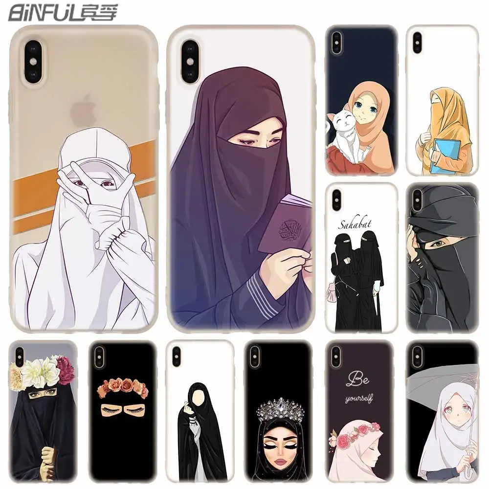 Muslim-Islamic-Woman-In-Hijab-Face-Gril-Soft-Silicone-Case-For-iPhone ...