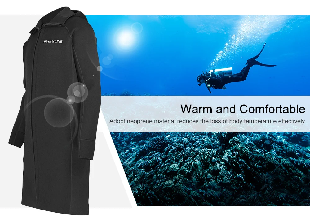 Best Deal SLINX Men 3mm Long Knee-length Diving Coat Sunblock Neoprene ...