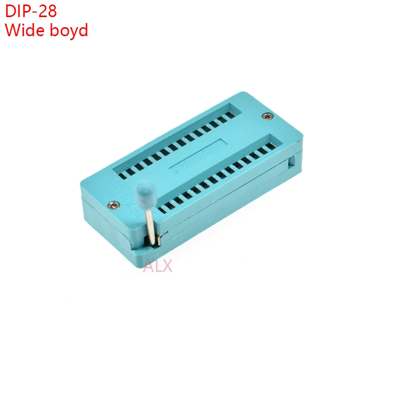 2pcs Green Wide Body Dip28 Zif Zip Ic Socket 28p Dip Chip Test Adaptor