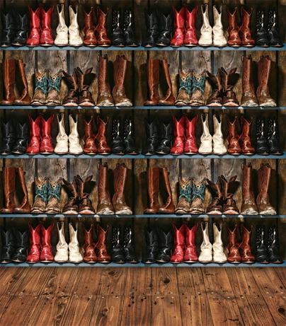 8x12FT Shoes Boots Cabinet Rack Shoebox Showcase Dark Wooden Floor ...