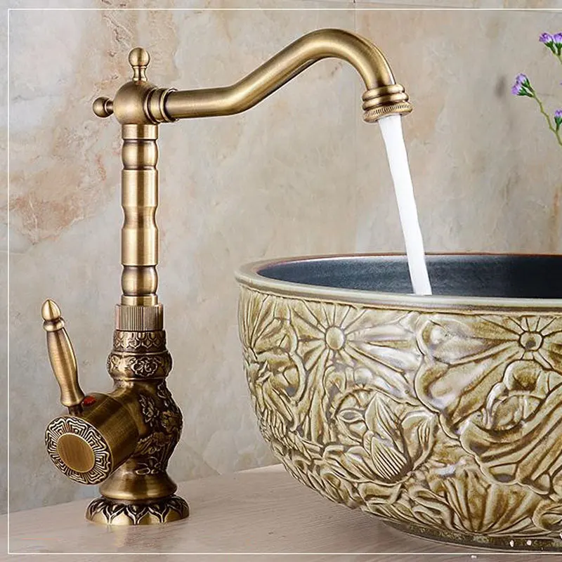 High Quality Basin Faucets Antique Bronze Faucet Brass Swivel Mixer ...
