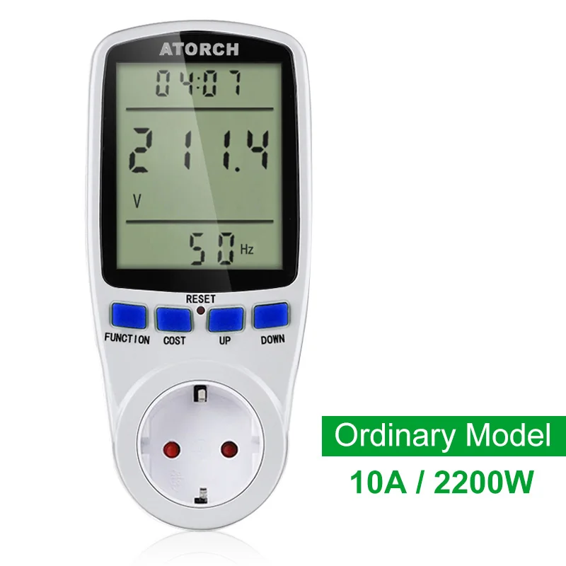 Atorch 220v Ac Power Meter Digital Wattmeter Energy Eu Watt Calculator ...