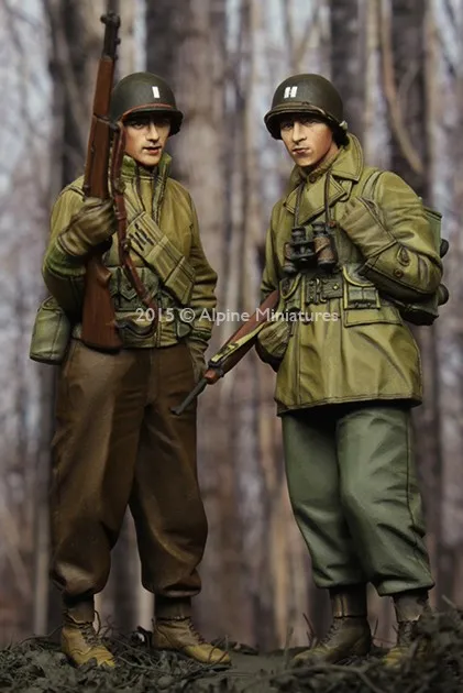 1/35 Scale Models WW2 soldiers patrol 2 Historical Figure Resin Model ...