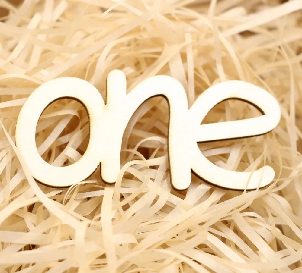 24pcs Number 1 One Style , Wooden Cutouts, Crafts Embellishment, Gift ...