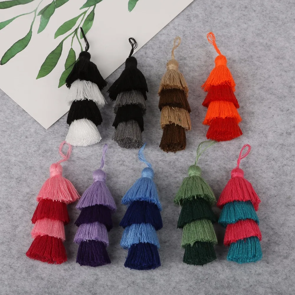 Hot Selling 1pcs Four Layers 100% Polyester Tassel Fit DIY Jewelry ...