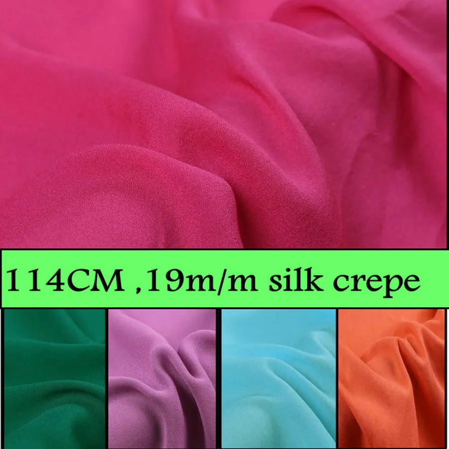 100% Nature Silk Crepe silk Fabric Jianhong Crepe 19m/m 114cm Wide ...