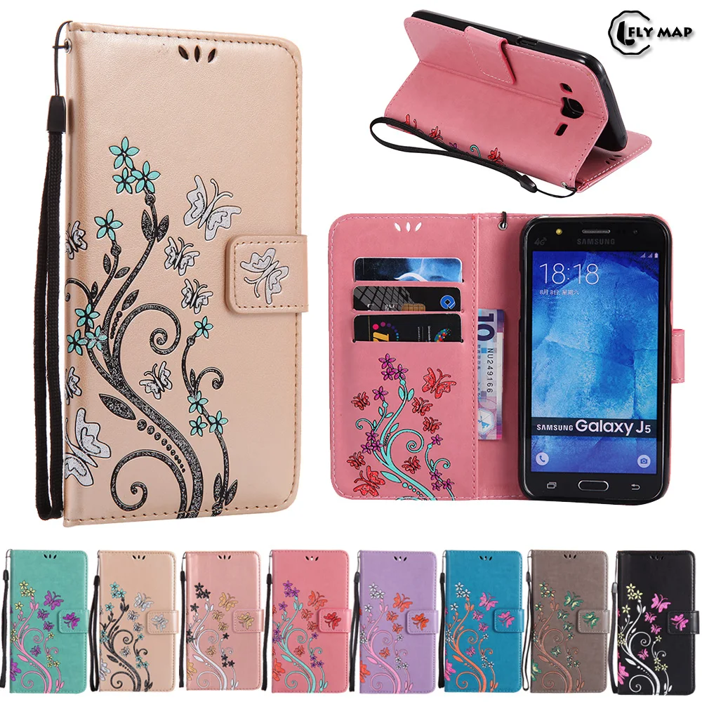 Butterfly Case for Samsung Galaxy J3 2016 J320FN J320F Floral Leather ...