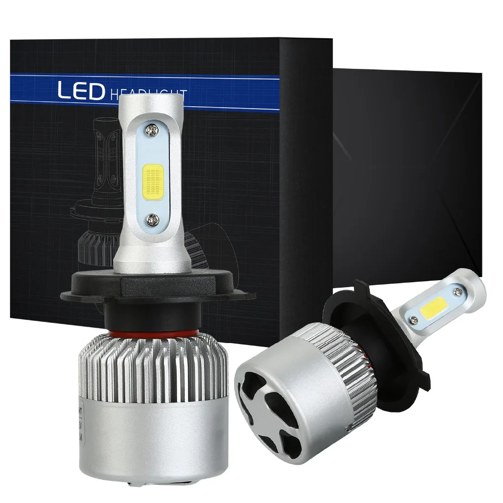 COB H7 H4 White LED Headlight 72W 8000LM All In One Car LED Headlights Bulb Headlamp Fog Light ...