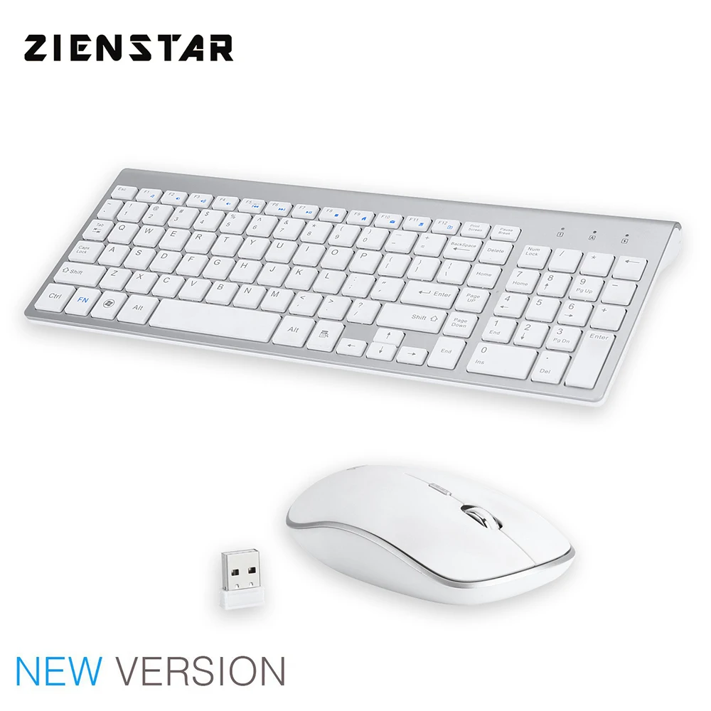 Zienstar English Letter Slim 2.4g Wireless Keyboard Mouse Combo With ...