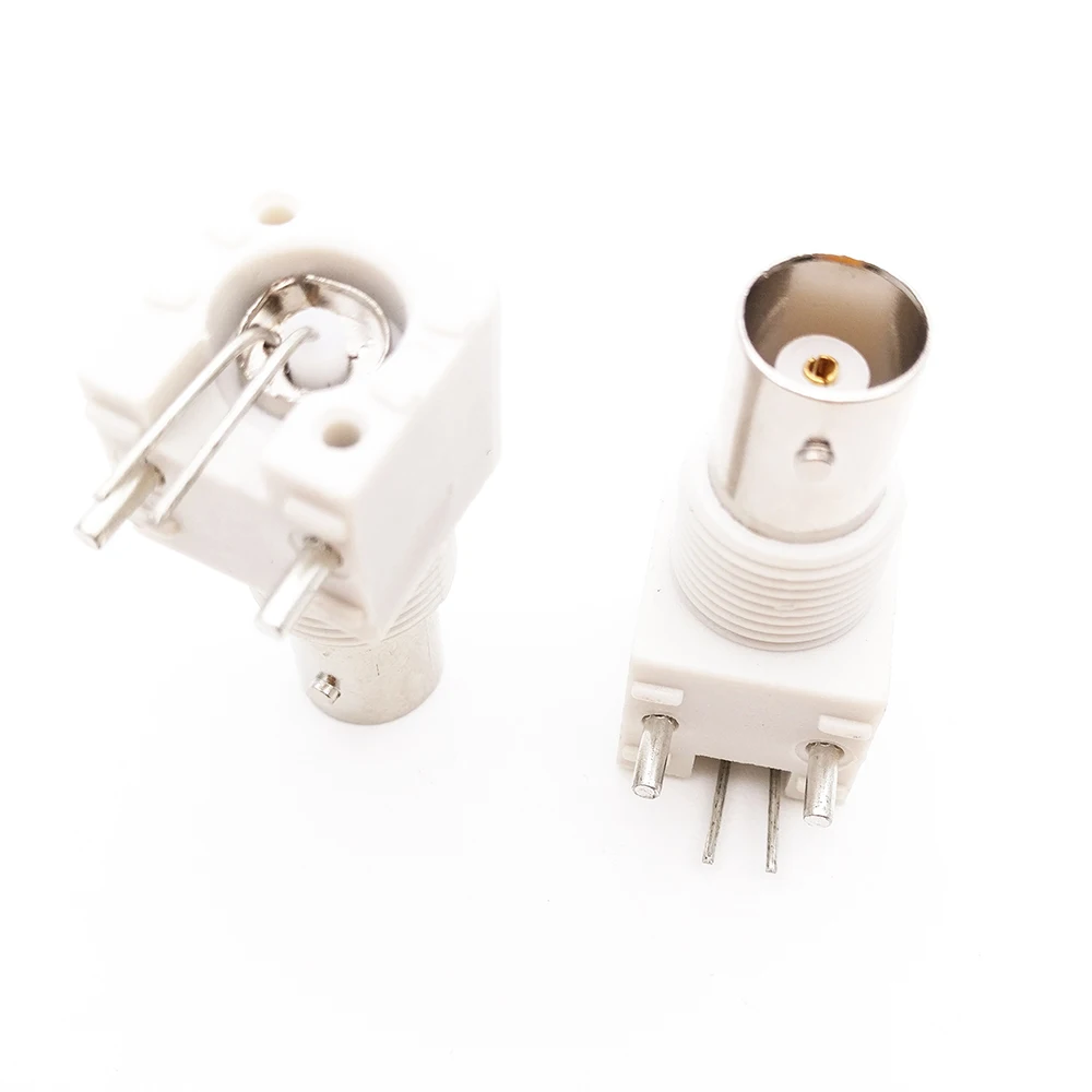 Bnc Bulkhead Connector 10-Pack White BNC Female Right Angle PCB Mount ...