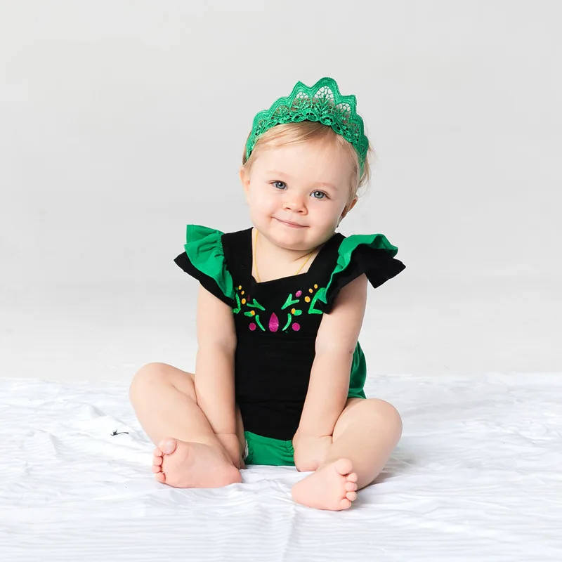 Ice Anna Costume Baby Girls Outfit Bebe Kids Lace Romper Tutu Jumpsuit ...