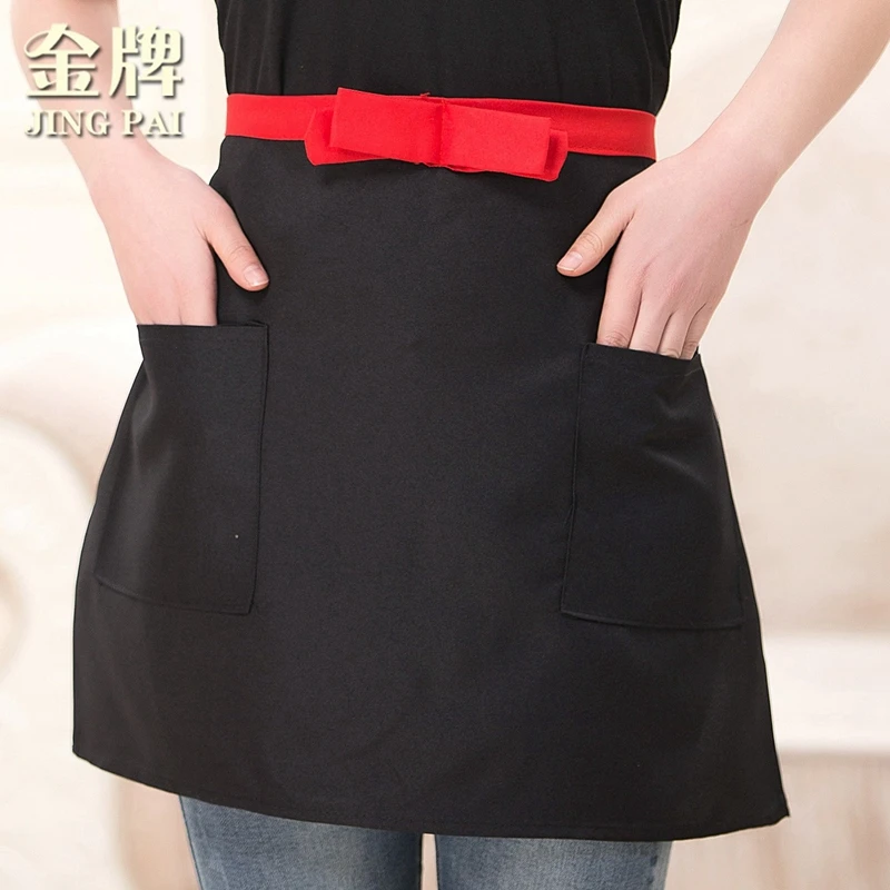 Free Shipping Cafe Restaurant Big Pocket Short Waitress Waist Apron
