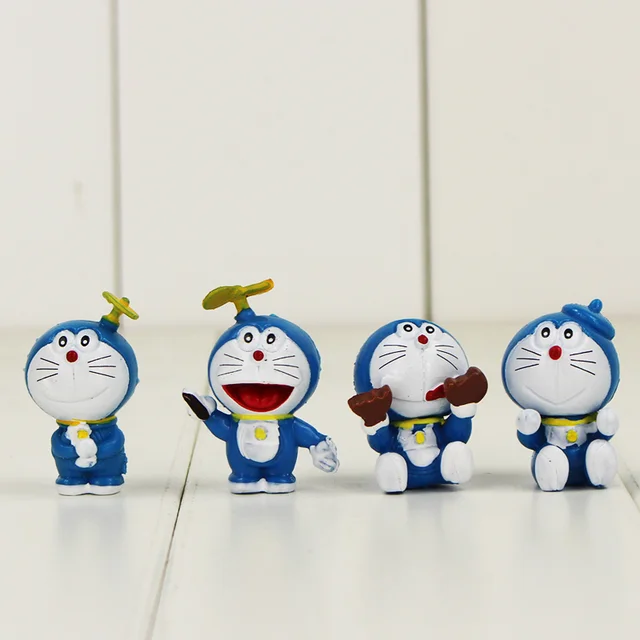 3Styles 4pcs/lot Mini Doraemon Figures Cute Doraemon Classic PVC Action ...