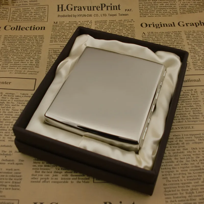 Square 20 Thick Nickel Laser Engraved Cigarette Case for Men Business ...
