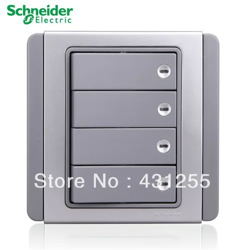 4 Gang 1Way SCHNEIDER E3000 Wall Switch, LED panel, Light switch,Tap ...