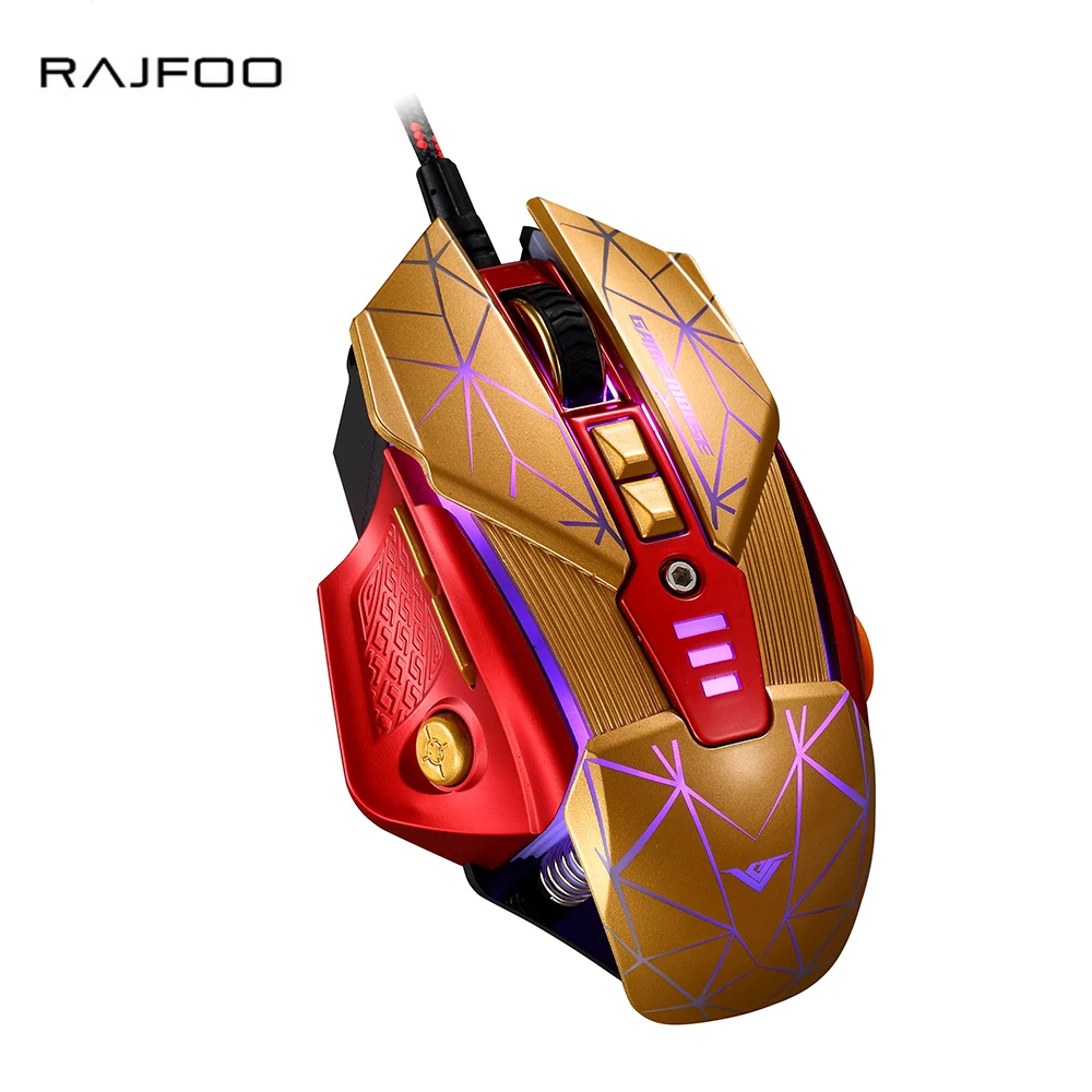 RAJFOO Laser 8 Keys Gaming Mouse with Macro Settings 128K Smart Memory ...