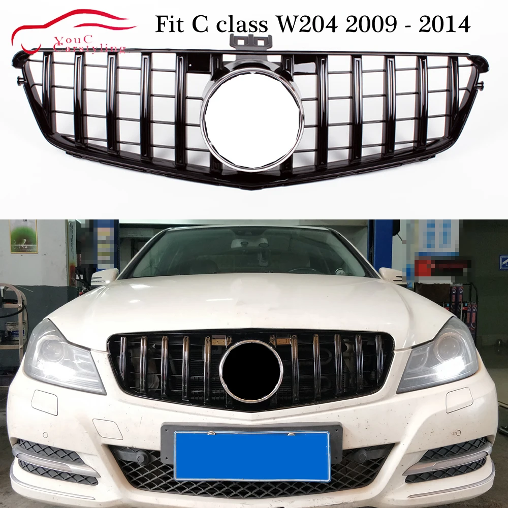 W204 GT grille GT R GTR Front Grill Mesh for Mercedes C class W204 2008 ...