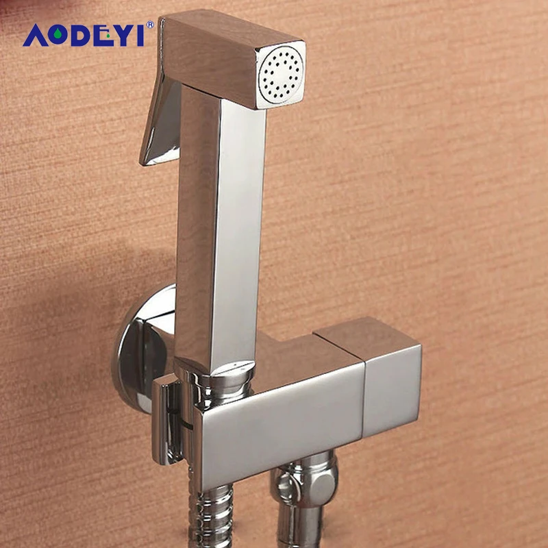 Aodeyi Brass Hand Held Bidet Shower Set Free Perforating Toilet Jet ...