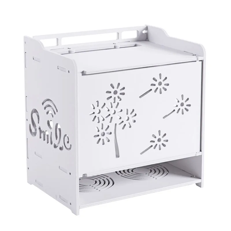 3 Layers Desktop Wifi Router Storage Box Socket Wire Organizer Box TV ...
