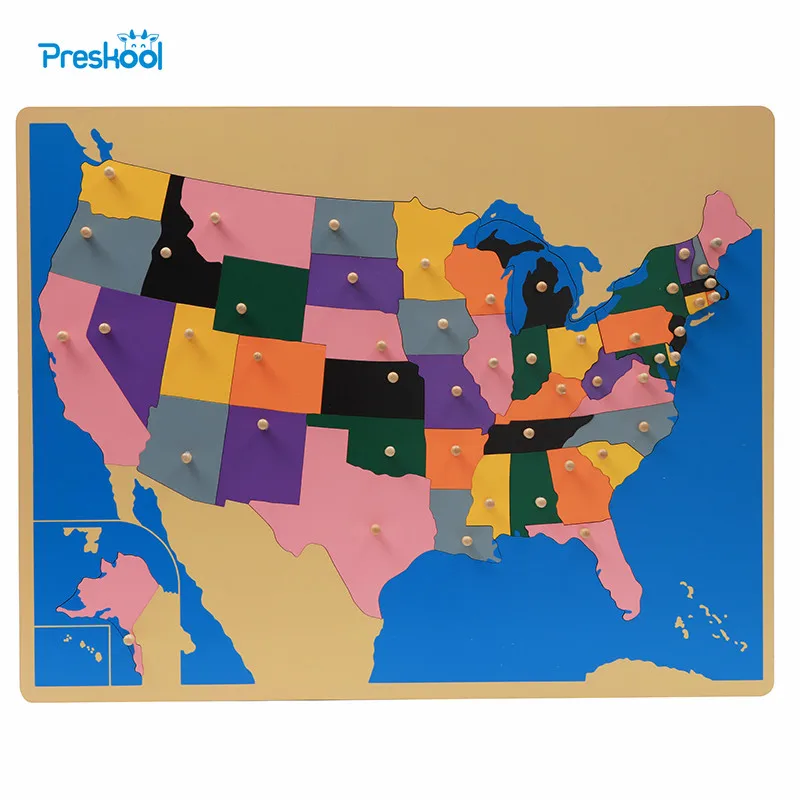 Montessori Puzzle | Montessori Maps | States Map | Baby Toy - Baby Toy ...