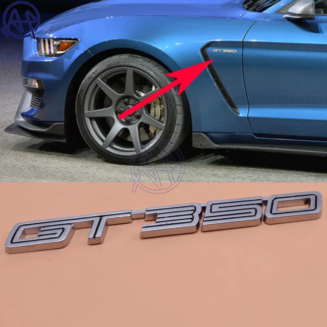Car Styling Auto Car Silver Metal 3D GT350 GT 350 Emblem Badge Sticker ...