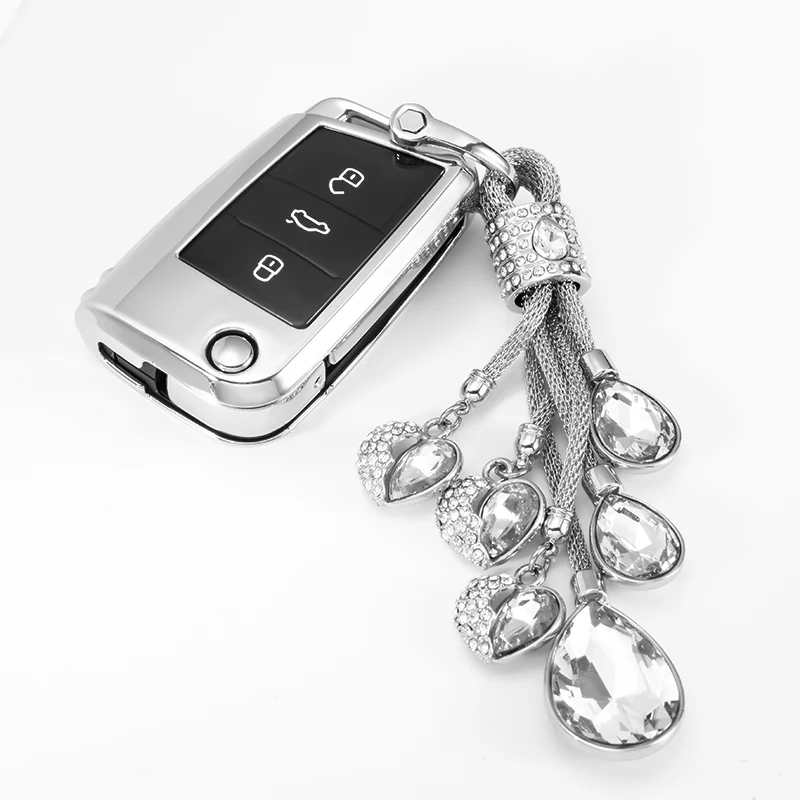 Red keychain -Porte clés de voiture en TPU souple, étanche, pour VW ...