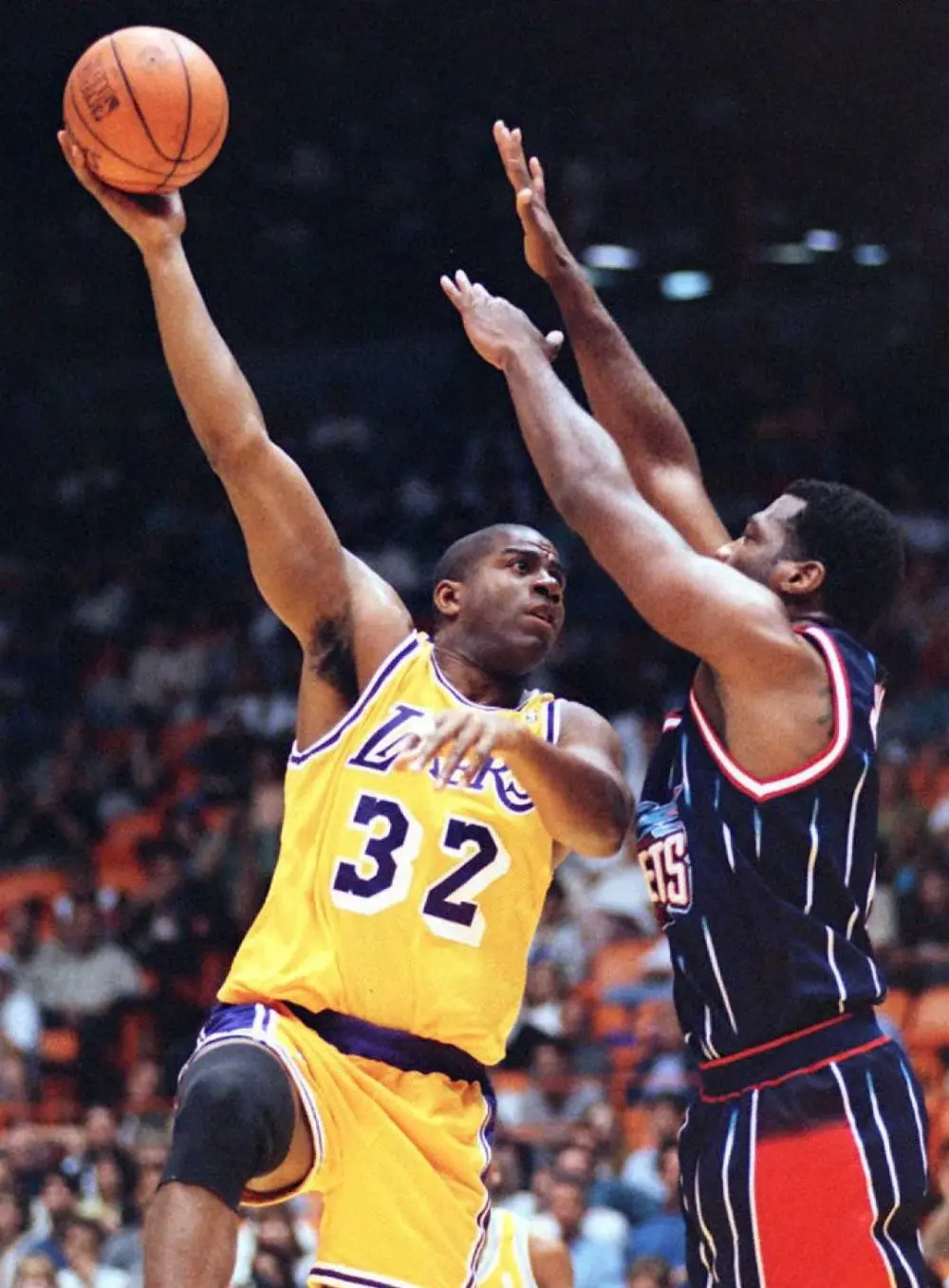 F0640 12x16 Inches Magic Johnson Lakers No.32 Slam Dunk Professional ...