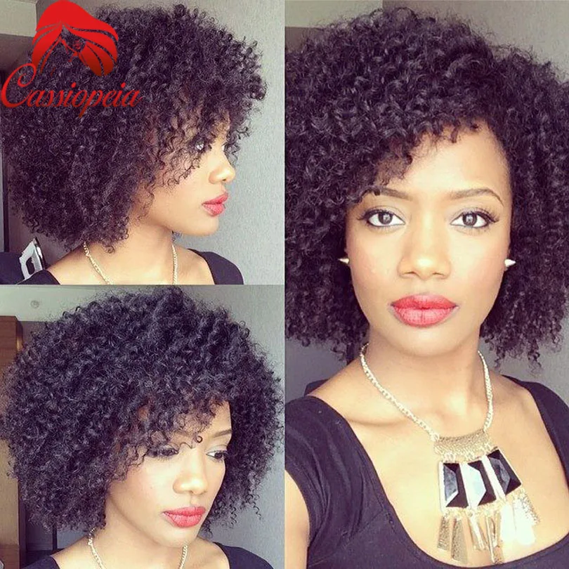 Brazilian Afro Curls Lace Front Wigs Short Curly Human Hair Wigs
