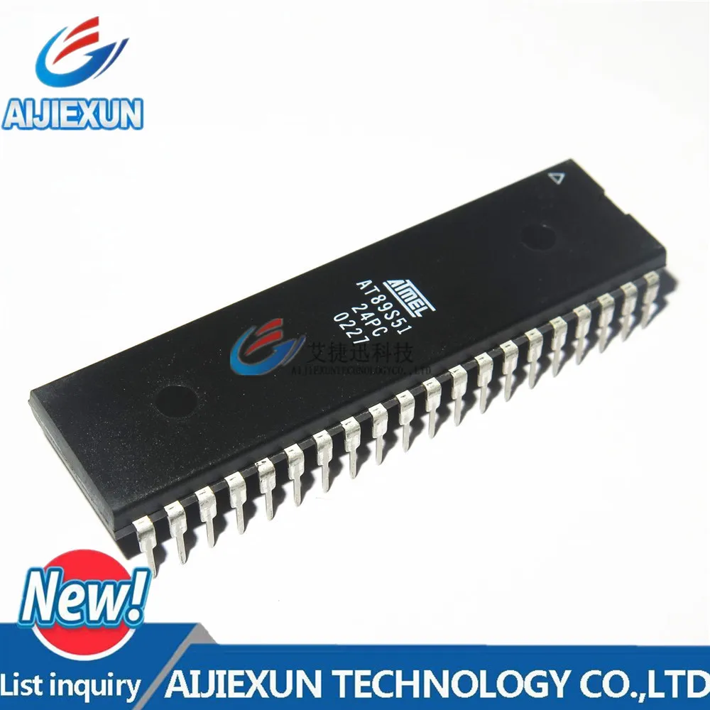 5Pcs AT89S51 24PC AT89S51 DIP40 8 bit Microcontroller with 4K Bytes In ...