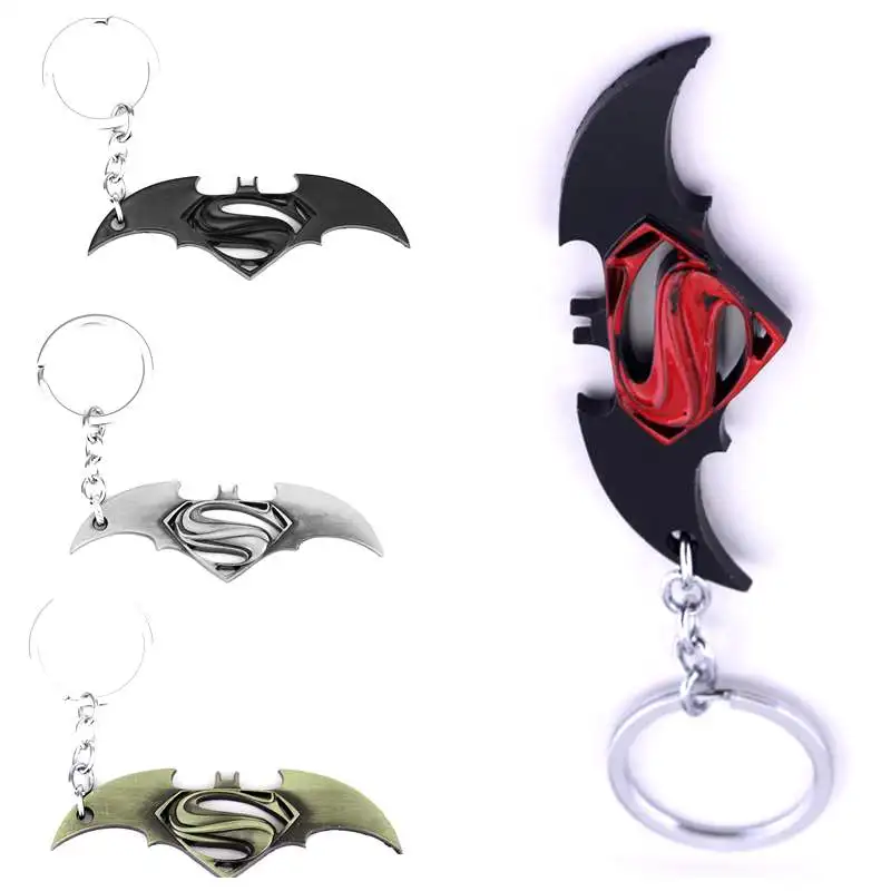 Fashion Movie Superman Batman Keychain Superhero Key Chains Batman Key ...