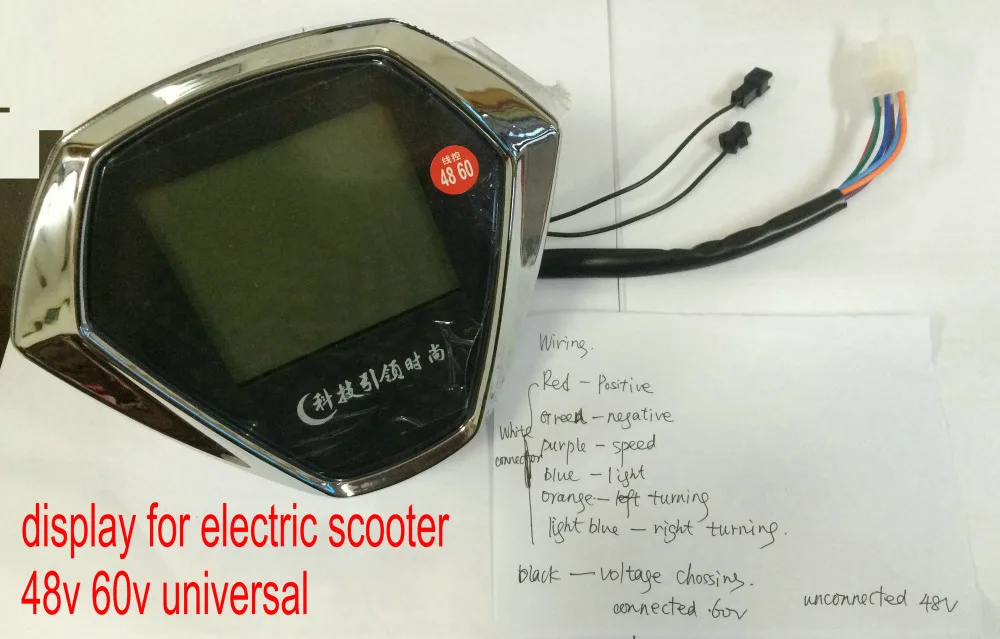speedometer LCD DISPLAY power speed battery level light indicator 48v ...