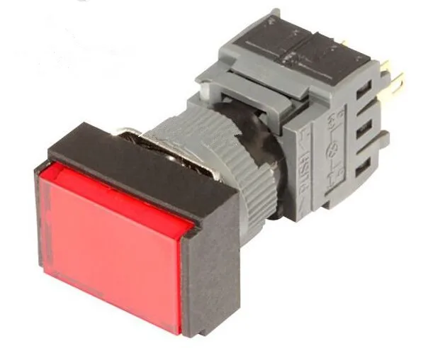 16MM Switch Automatic Reset Rectangle indicator 5A 220VAC SPDT (1a+1b ...