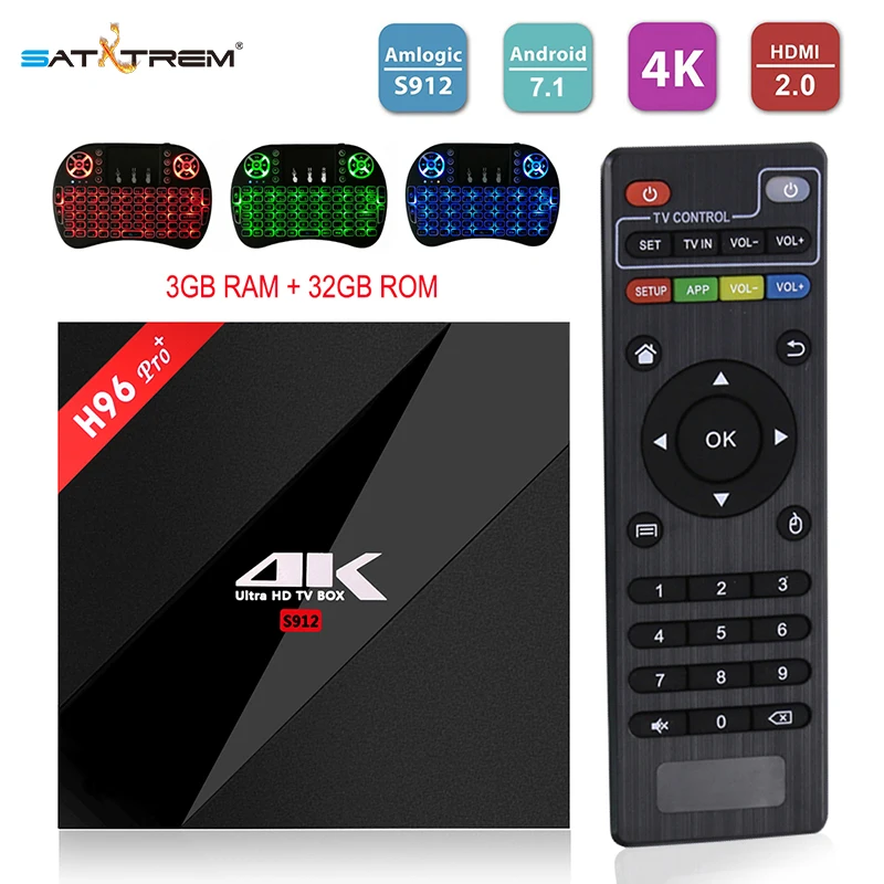 H96 Pro Plus Android 7.1 TV Box Amlogic S912 8 Core 3G RAM 32G ROM ...