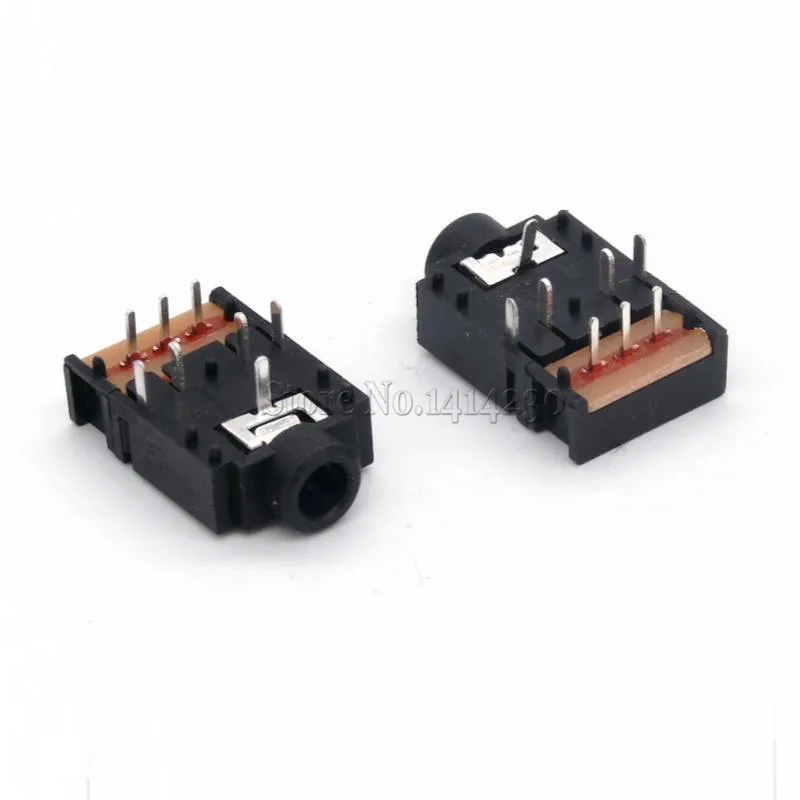 5Pcs/lot PJ-307 3.5mm Stereo Audio Jack Socket 3.5 Dual Track Headphone ...