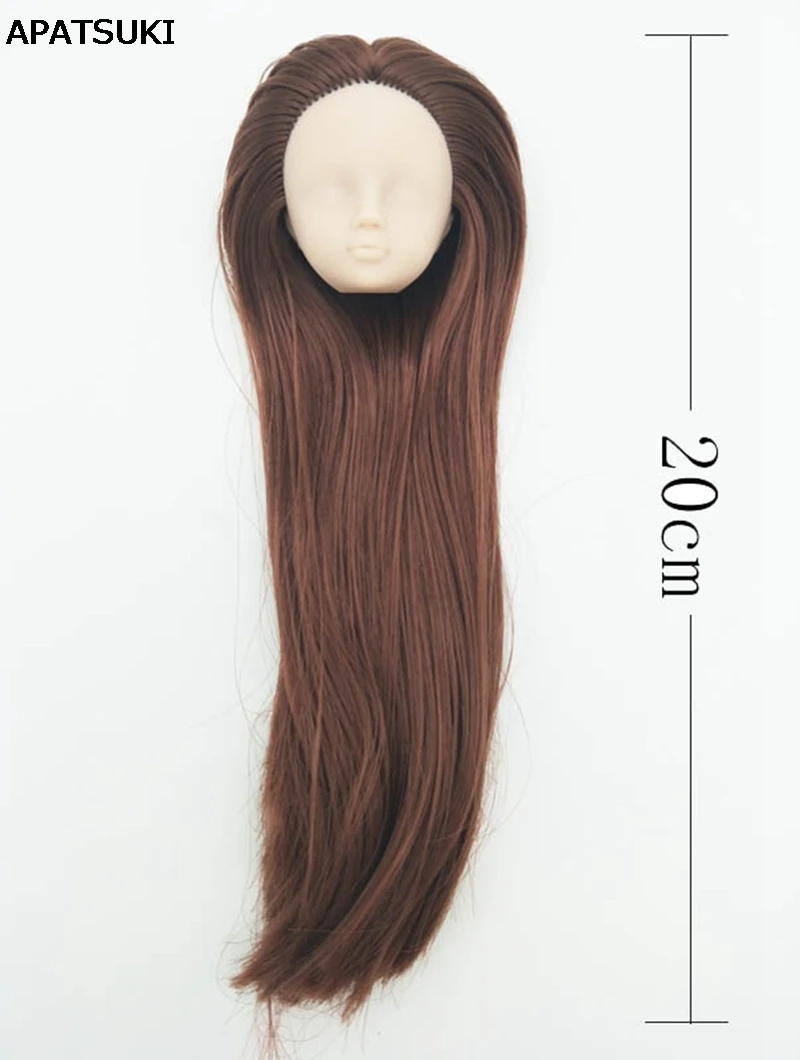 Brown Hair Diy Soft Practice Makeup Head For 11.5" Doll Head For 1/6 ...