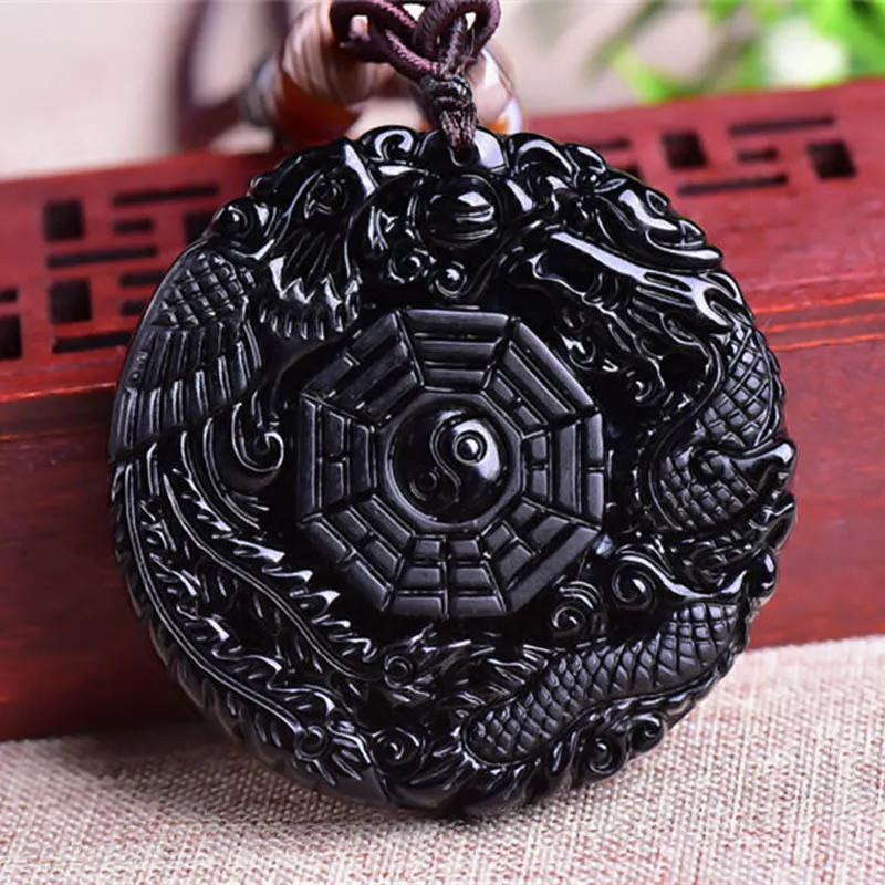 Chinese dragon obsidian jewelry - athomereka
