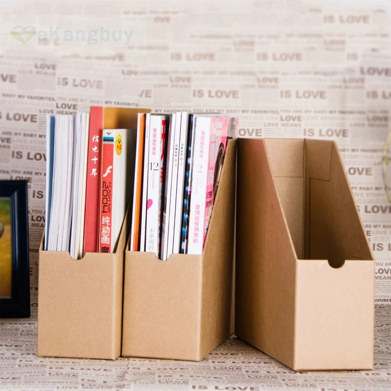 2pcs Kraft Paper File Magazine Holder Desk Stationery Organizer|paper ...