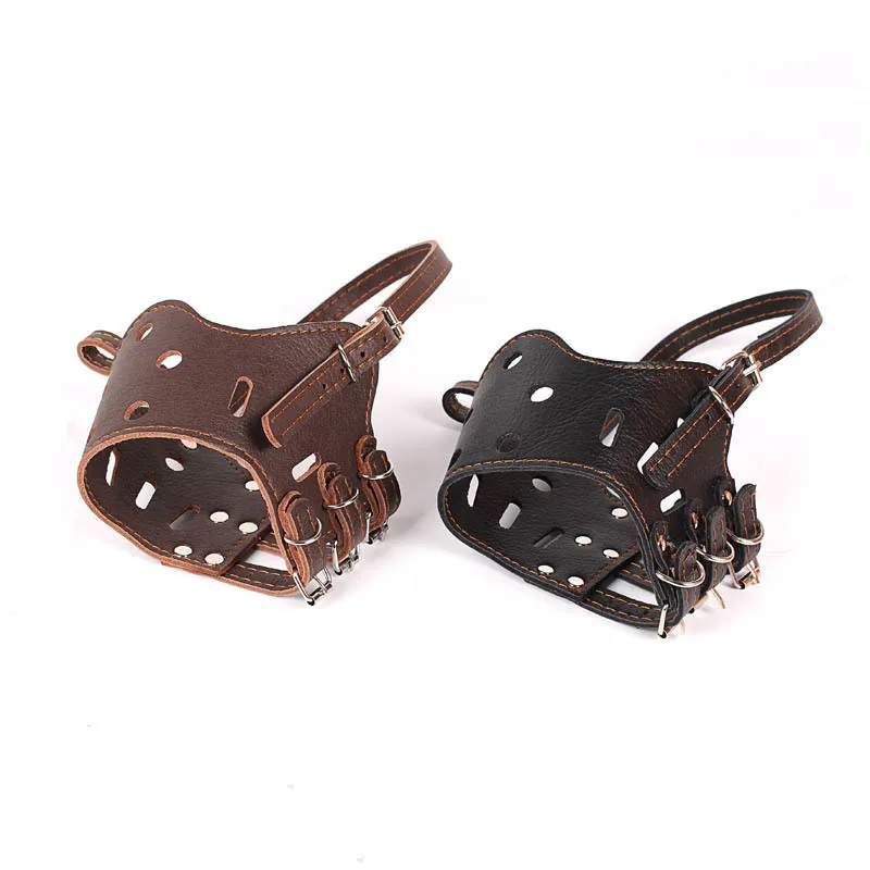 Soft PU Leather Anti Bark Bite Masks – HappyDogPaw
