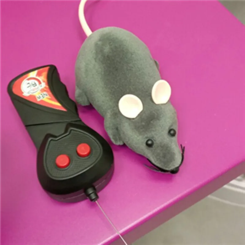 Black White Funny Pet Cat mice Toy Wireless RC Gray Rat Mice Toy Remote ...