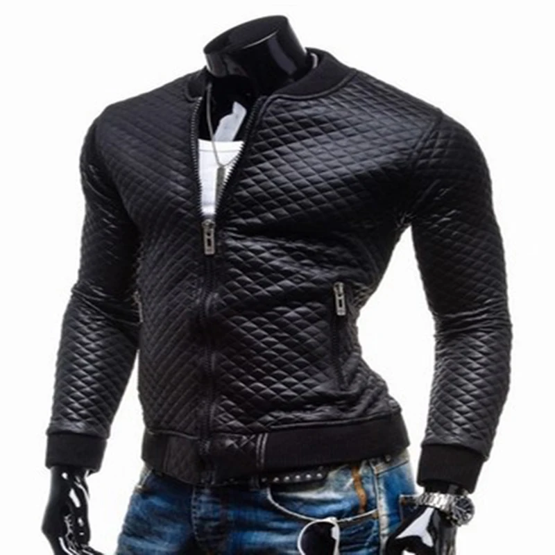 2017 Autumn Winter Slim Causal Black Coat Mens Leather Jackets Man Men ...