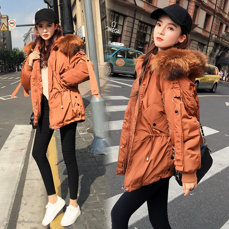SWREDMI Women Winter Short Jacket Female Hooded Parkas Loose Cotton Padded Coat Mujer Thick Warm ...