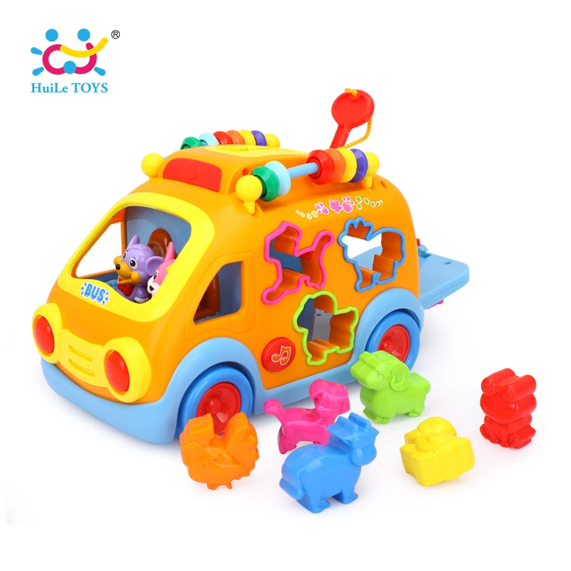 HUILE TOYS 988 Baby Toys Innovative Vehicle Happy Bus Toy with Music ...